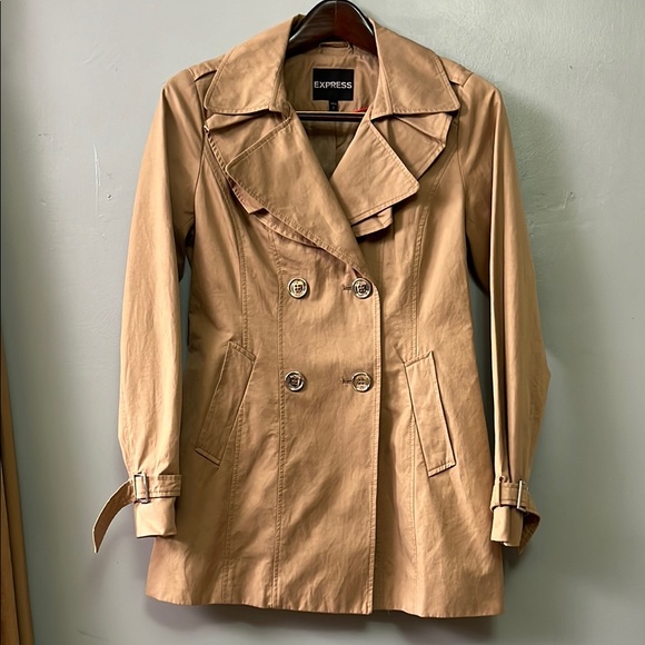 Express | Jackets & Coats | Express Tan Doublebreasted Womens Coat ...